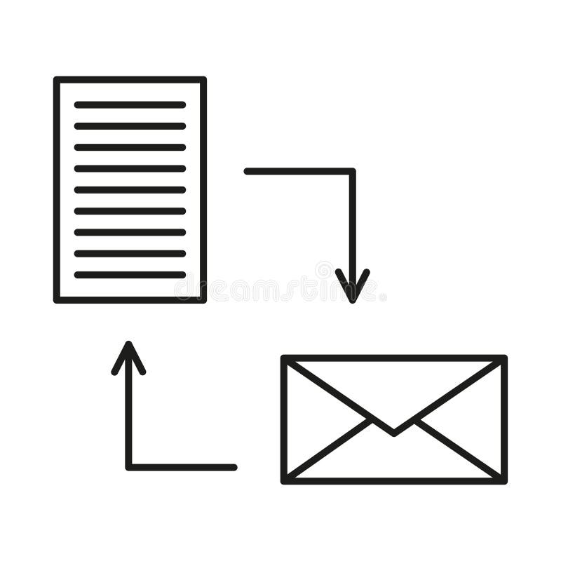 Documents Message Transfer. Black Email File Exchange. Information ...