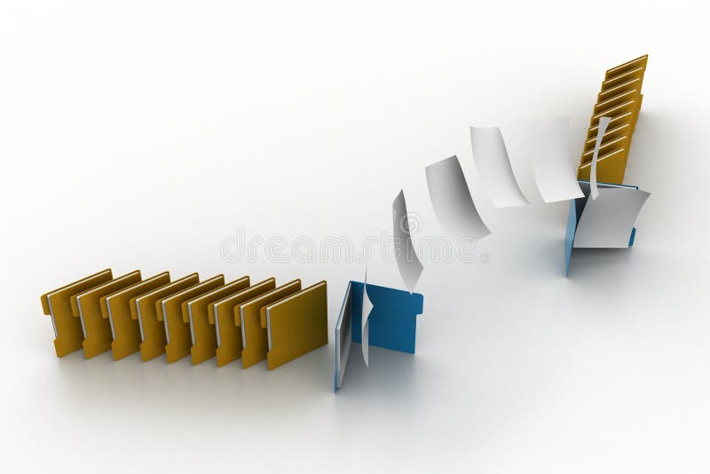 Documents Moving One Folder To Another Stock Illustration ...