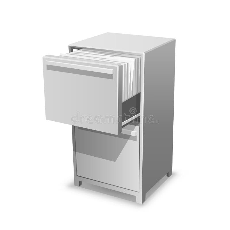 Documents Open Office Box. Closet Safe with Documents. Vector ...