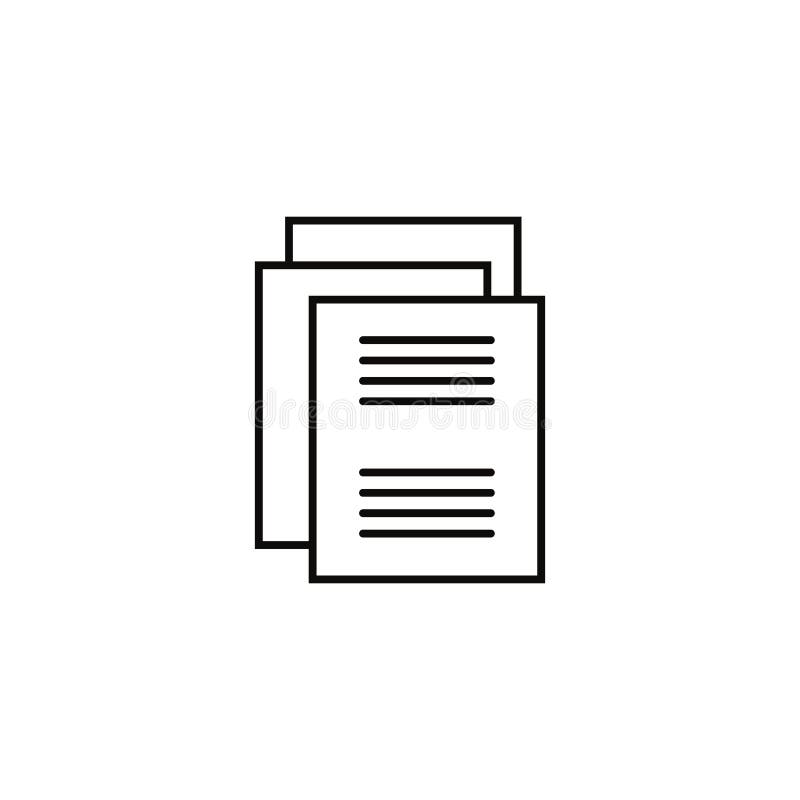 Documents or Papers Concept Outline Icon. Document Linear Symbol or ...