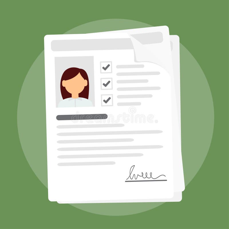 Documents with personal stock vector. Illustration of info - 120220782