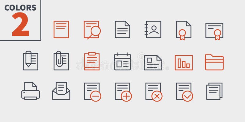 Document Icons 24x24 Pixel Stock Illustrations – 138 Document Icons ...