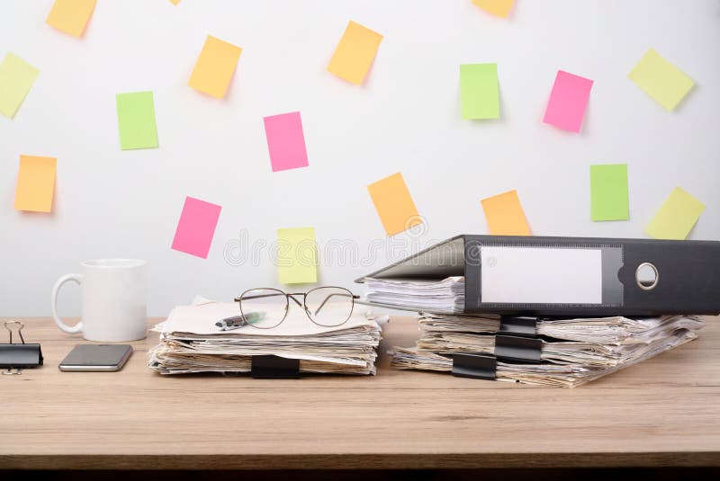Documents on desk stock image. Image of desk, note, paper - 65006337