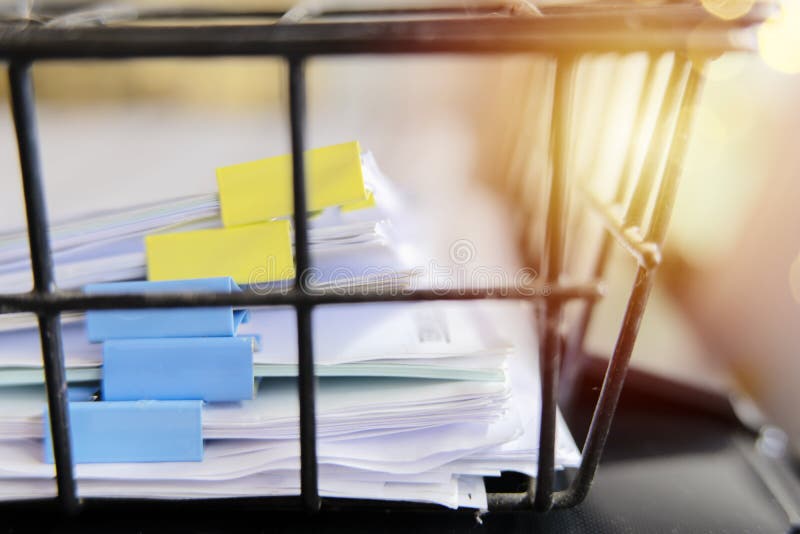Documents Placed in the Office in the Document Basket Stock Image ...
