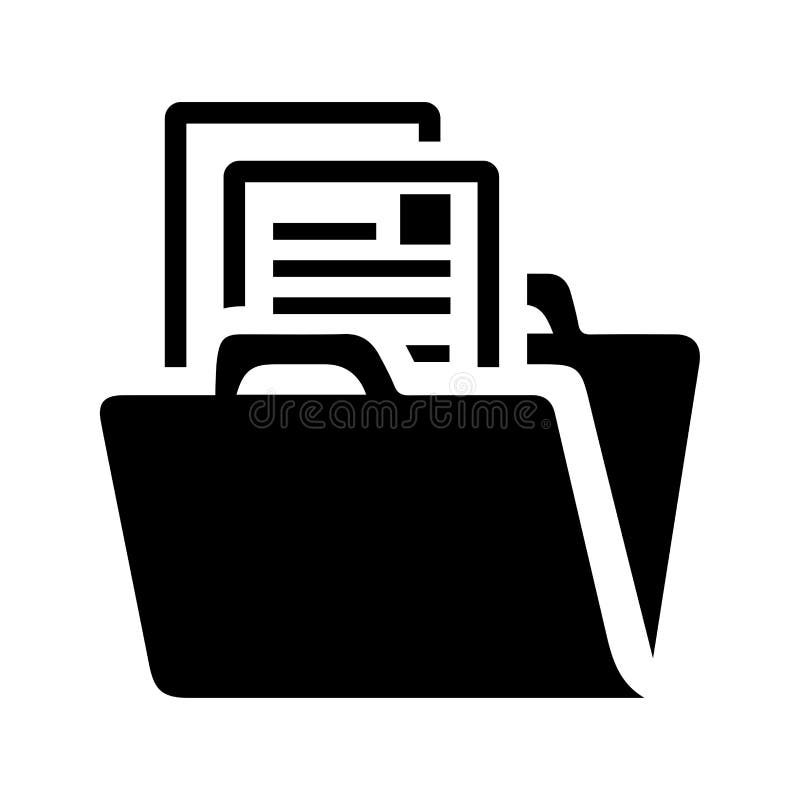 Documents, portfolio icon stock vector. Illustration of commercial ...