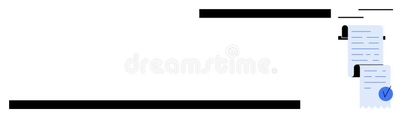 Document Verification Concept with Checkmark and Text Blocks Stock Illustration - Illustration ...