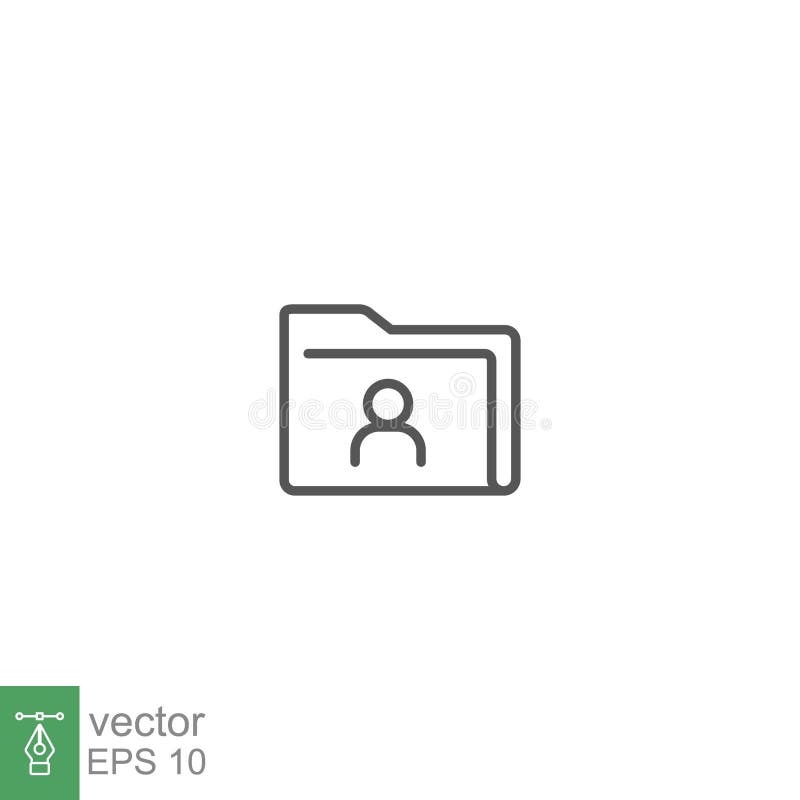 Documents Profile or User Private Folder Icon. Folder with Person Sign ...