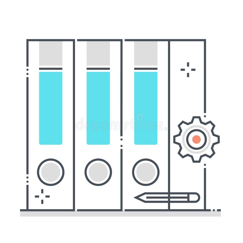 Documents Related Color Line Vector Icon, Illustration Stock Vector ...