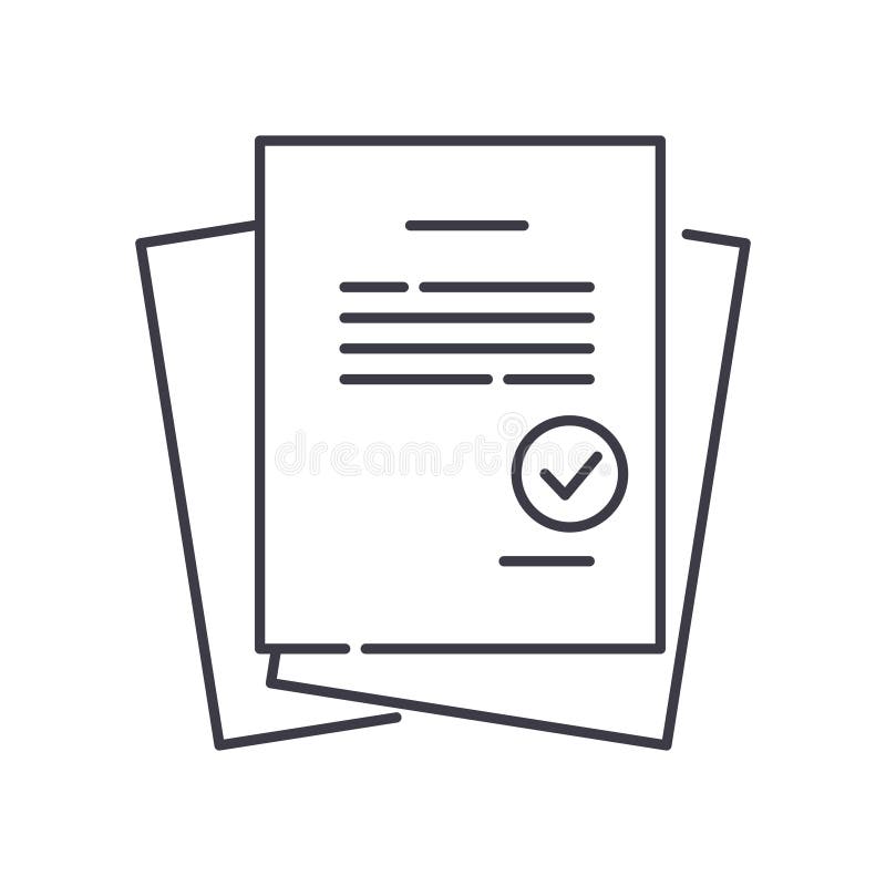 Documents and Reports Icon, Linear Isolated Illustration, Thin Line ...