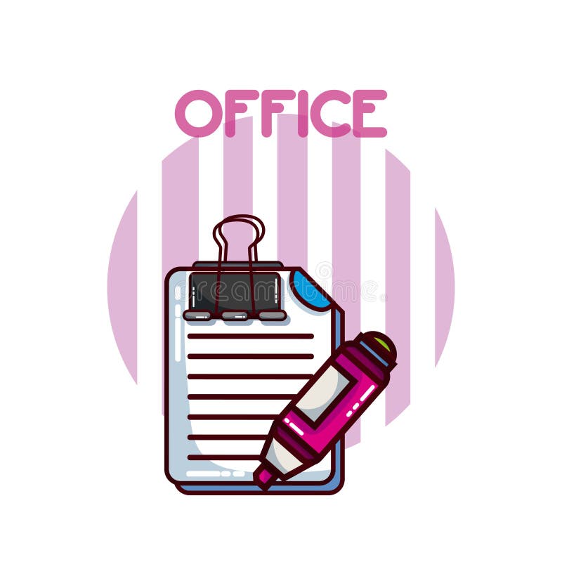 Documents and Sheets Office Element Stock Illustration - Illustration ...