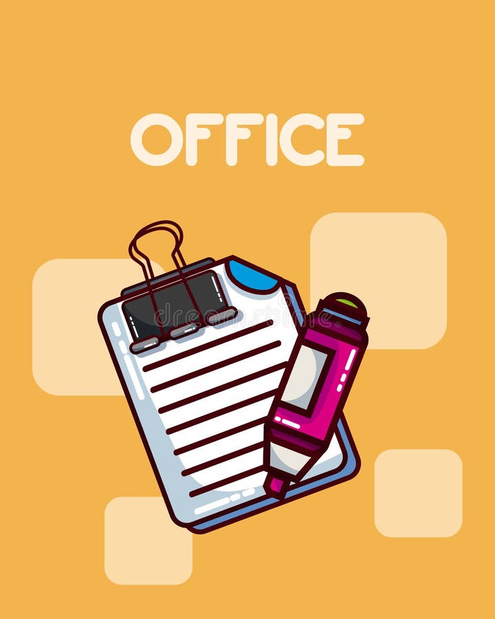 Documents and Sheets Office Element Stock Illustration - Illustration ...