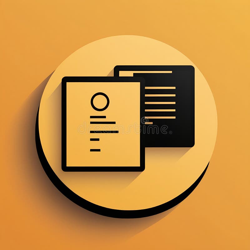 Documents Showing with Yellow Background in Flat Design Style Stock ...