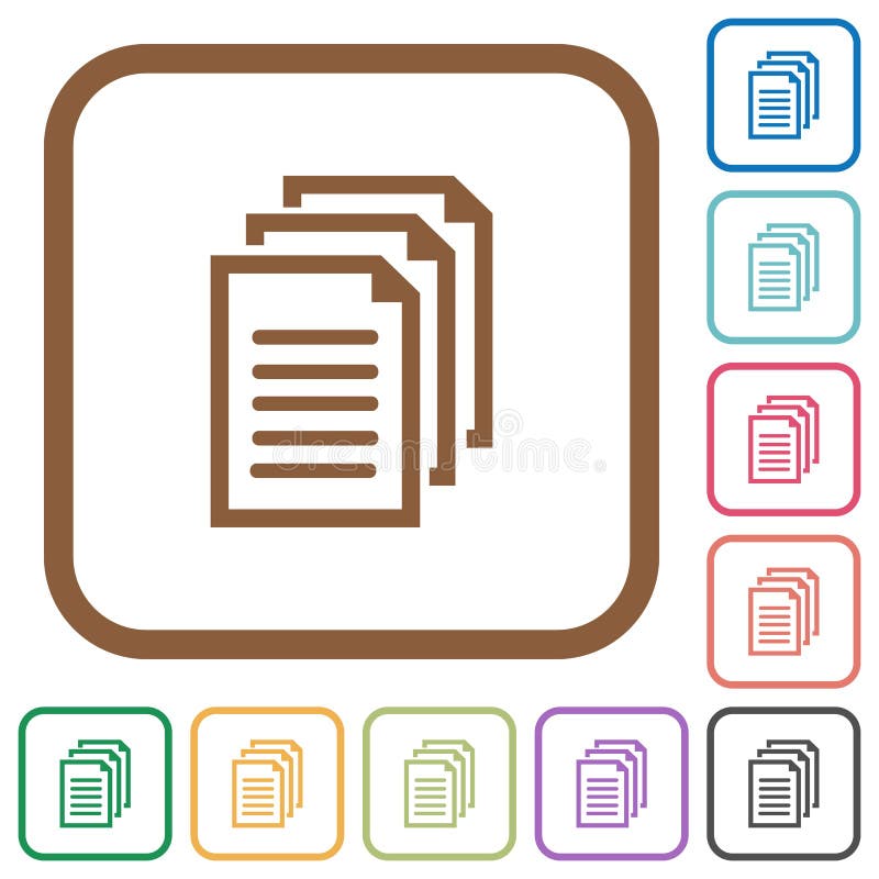 Documents. Simple Related Vector Icons Stock Vector - Illustration of ...