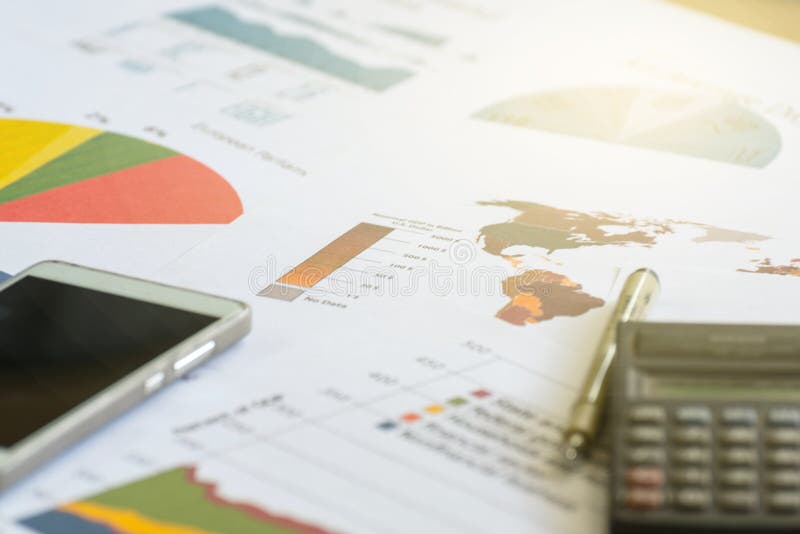 Documents with Statistics and Analytical Research for Report. Stock ...