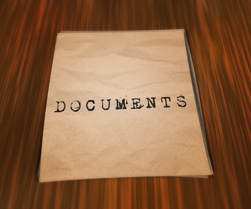 Documents on the Table stock illustration. Illustration of graphs ...