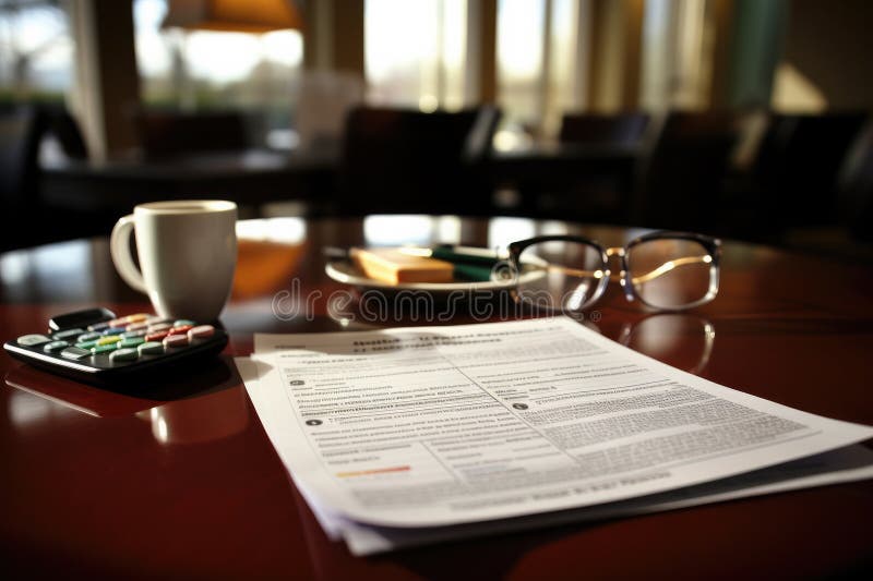 Documents on the Table Ready for Signature. AI Generated Stock ...