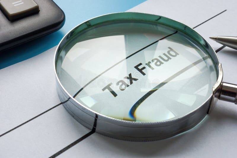 Documents about Tax Fraud and Magnifying Glass. Stock Photo - Image of ...