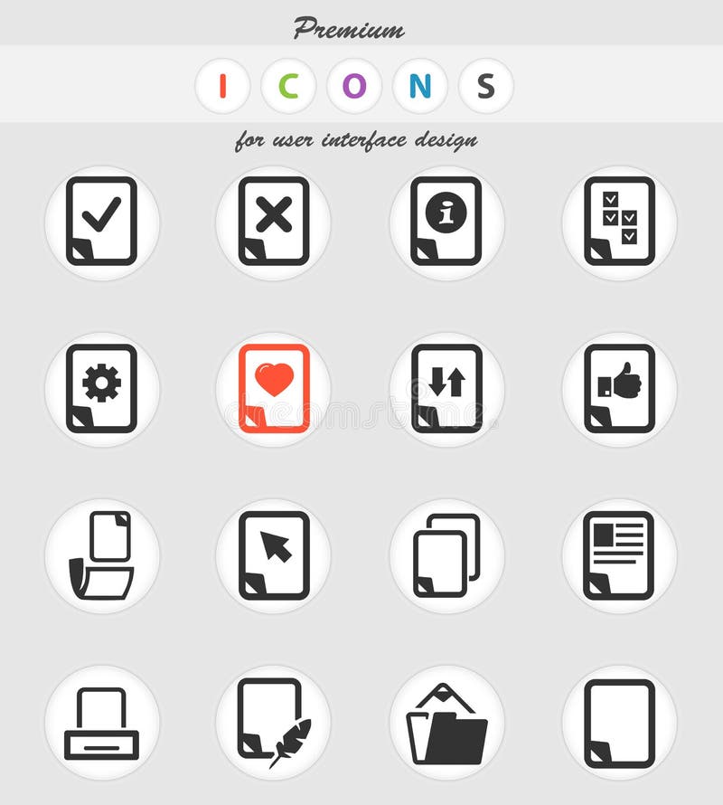 Documents icon set stock vector. Illustration of remove - 122793517