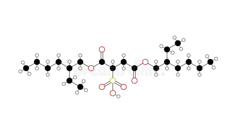 Docusate Molecule, Structural Chemical Formula, Ball-and-stick Model ...