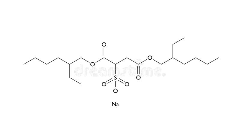 Docusate Sodium Molecule, Structural Chemical Formula, Ball-and-stick ...
