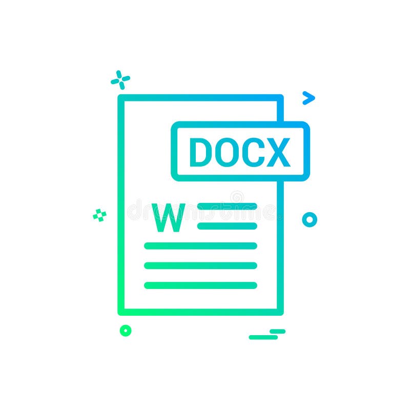 DOCX Application Download File Files Format Icon Vector Design Stock ...