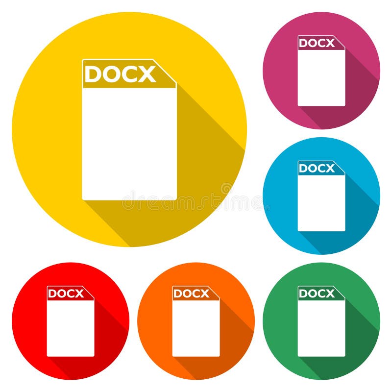 DOCX Icon flat stock vector. Illustration of label, blank - 80219444