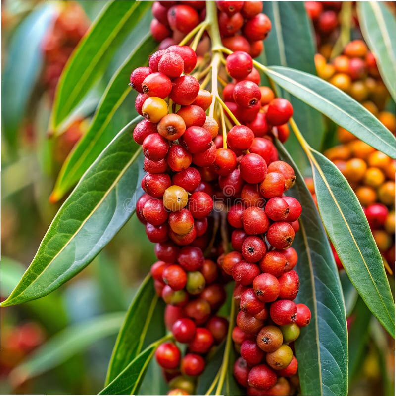 Dodder Laurel Fruit Icon Set in Flat Vector Style Stock Illustration ...