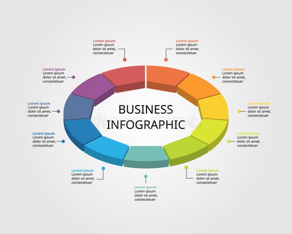 Dodecagon Isometric Shape Template for Business Infographic for ...