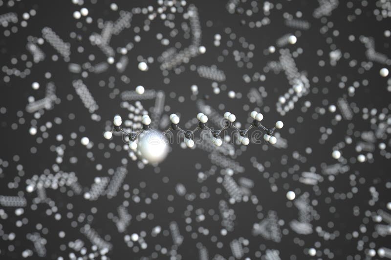 Dodecane Molecule Made with Balls, Scientific Molecular Model. Chemical ...