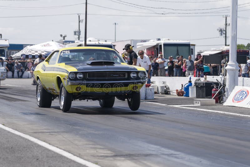 Dodge Challenger On The Race Track At The Starting Line Editorial Image ...