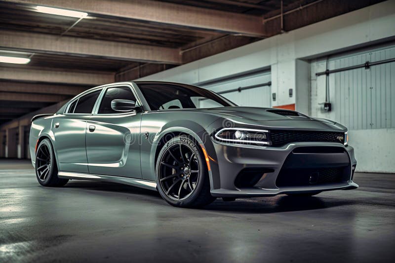 2020 Dodge Charger Light Grey Aggressive Styling, Generative AI Stock ...