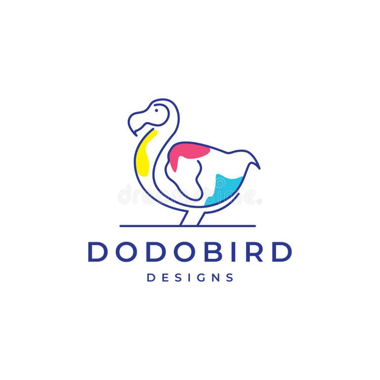 Dodo Bird Lines Art Abstract Logo Design Stock Vector - Illustration of ...