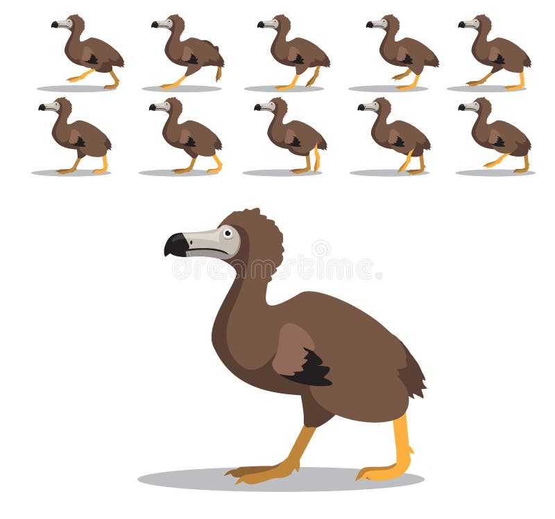 Dodo Bird Running Animated Animation Sequence Cartoon Vector Stock ...