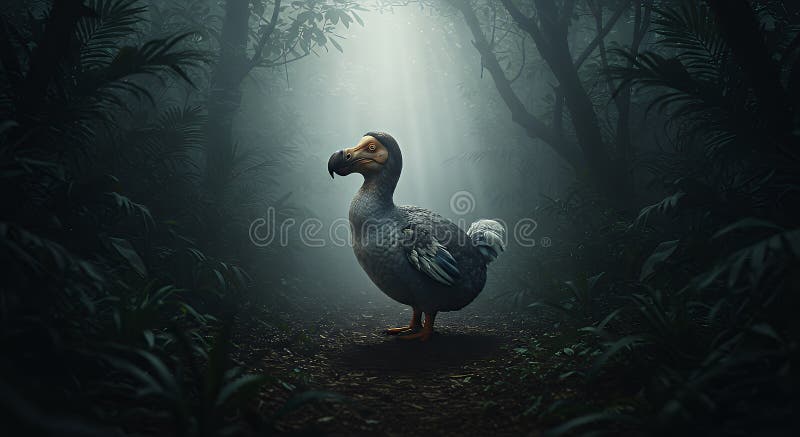 Dodo Bird Standing on Forest Path Surrounded by Lush Greenery Stock ...