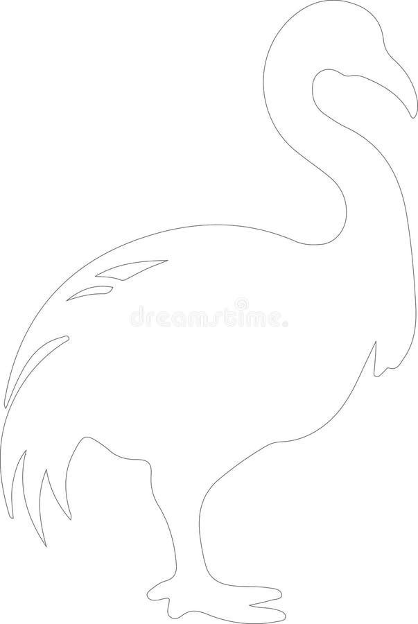 Dodo Outline Silhouette Generative Ai Stock Vector - Illustration of ...
