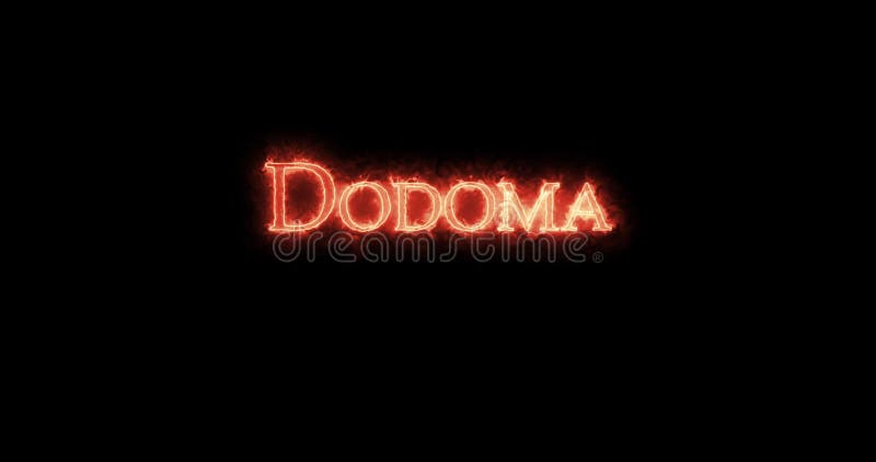 Dodoma Written with Fire. Loop Stock Video - Video of capital, hell ...