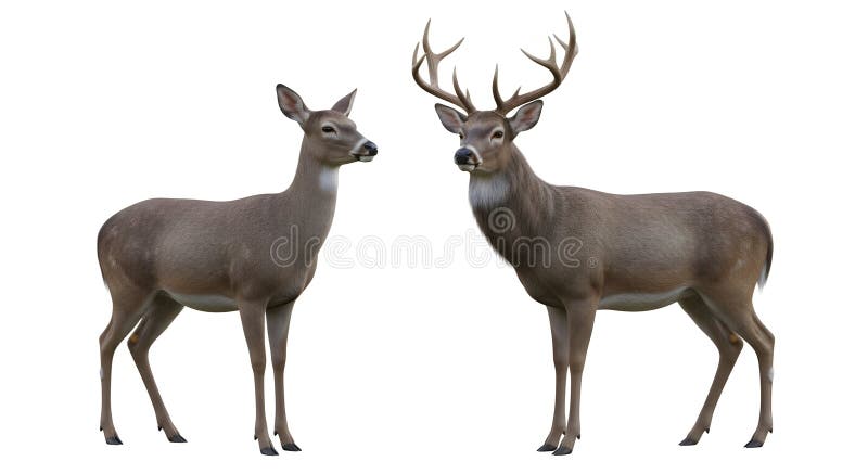 Doe and Buck Deer Standing Side-by-side, Ai Generated Stock ...