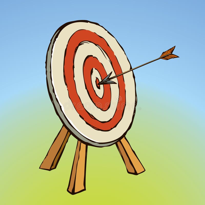 Doel Voor Pijlen Vector Tekening Vector Illustratie - Illustration of ...