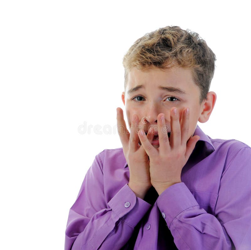 Doen schrikken Little Boy stock afbeelding. Image of toevallig - 22358319