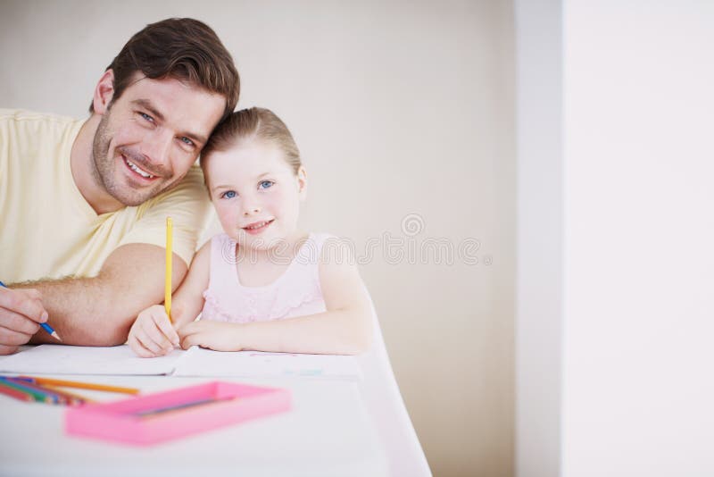 She always Does Her Homework. a Little Girl Doing Her Homework. Stock ...