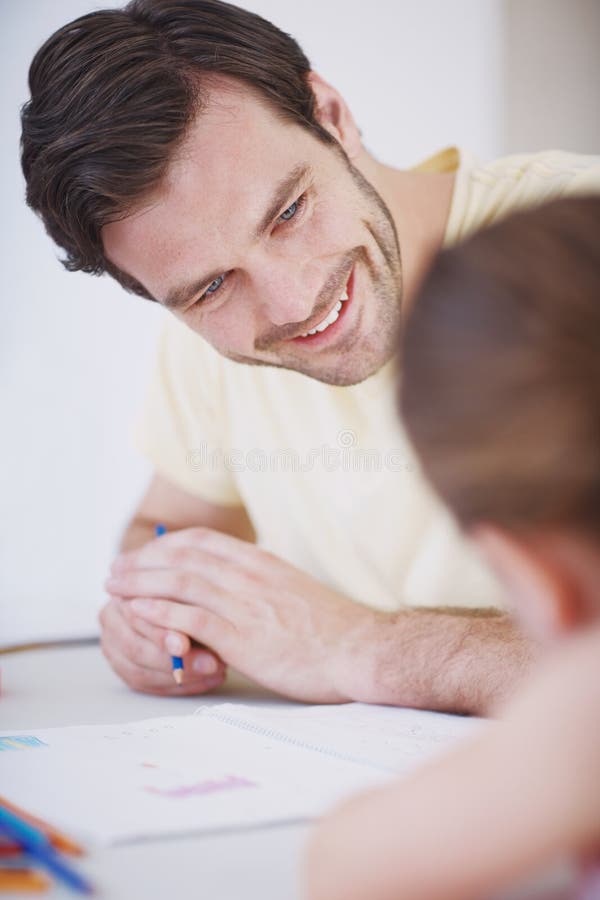 She always Does Her Homework. a Little Girl Doing Her Homework. Stock ...