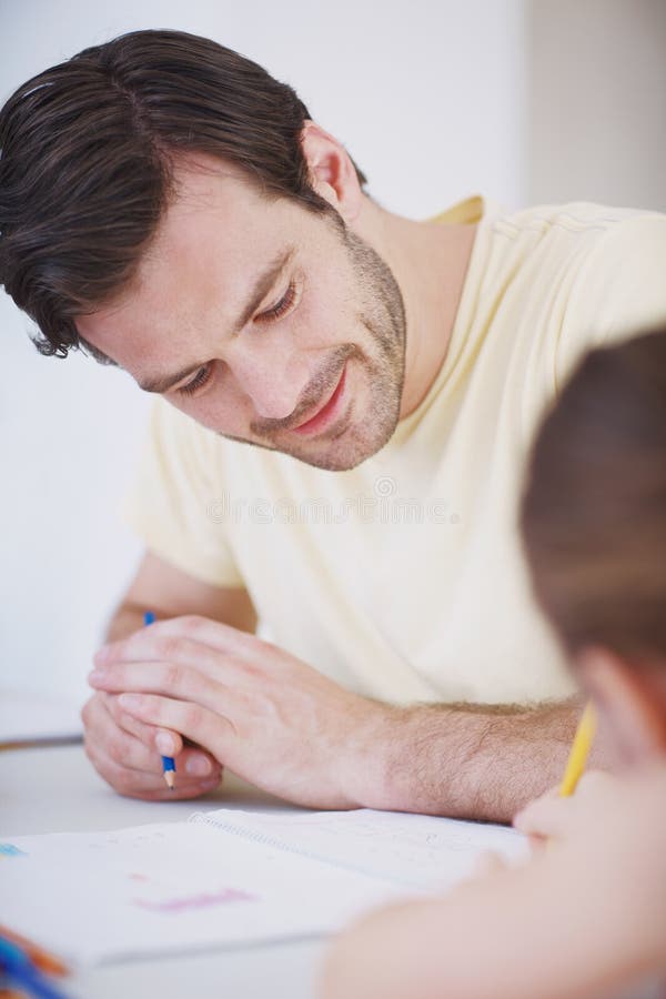 She always Does Her Homework. a Little Girl Doing Her Homework. Stock ...