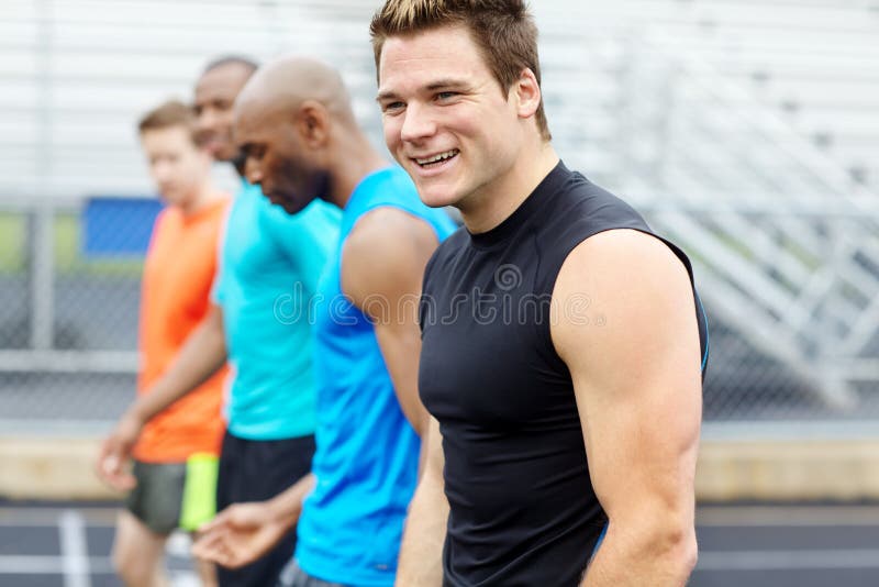 He Doesnt Take Competition Too Seriously. Side View of a Line Up of ...