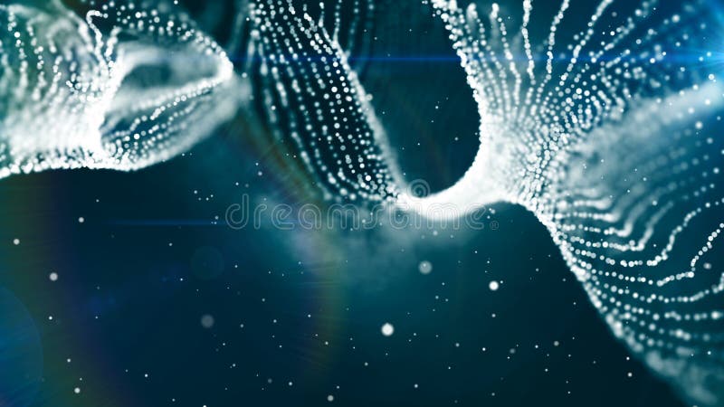 Dof Particles, Beautiful Wavy Surface with Fabric Effect, 3d Render ...