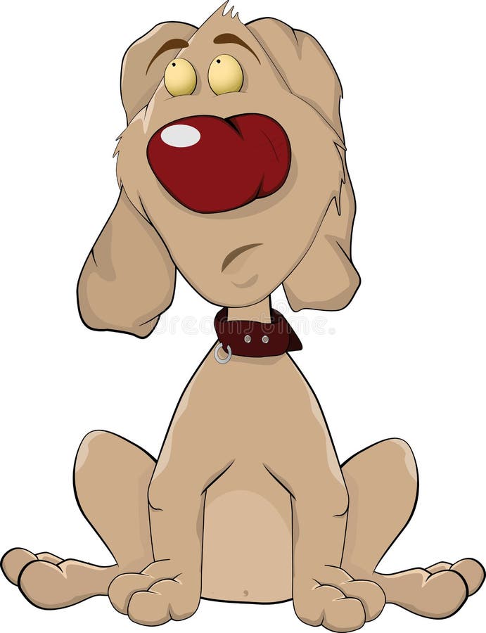Cartoon Silly Dog with Red Collar Stock Vector - Illustration of hound ...