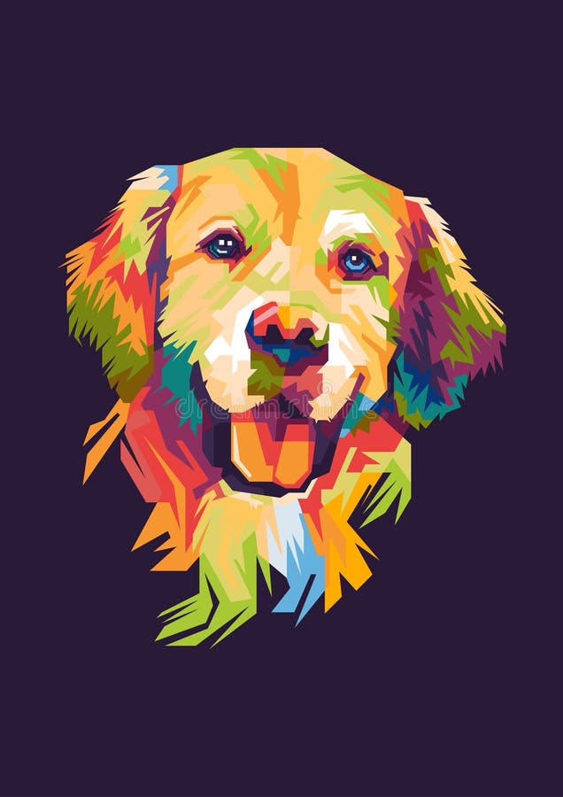 WPAP DOG Retriever Illustration Pop Art Stock Illustration ...