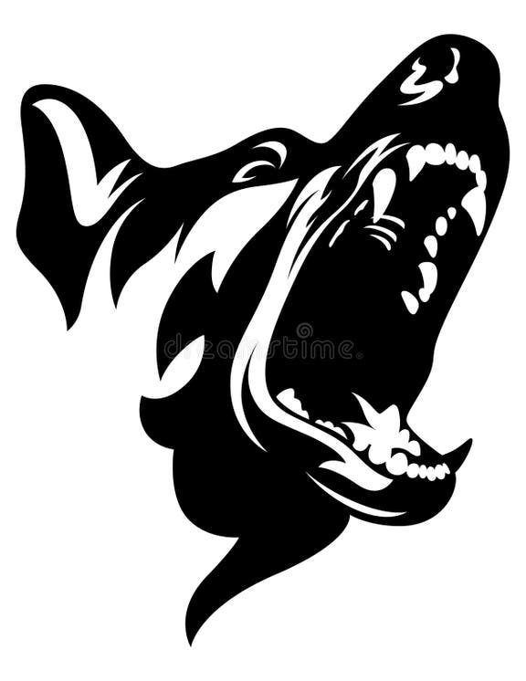 Dog stock vector. Illustration of tooth, bark, tattoo - 9184363