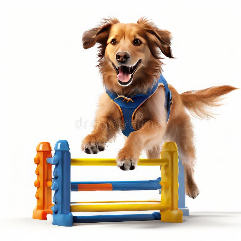 Dog Agility Competition with Obstacles and Canine Competitors N Stock ...