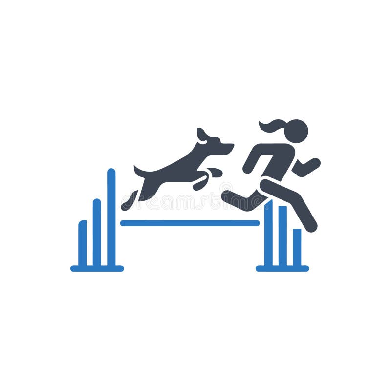 Dog Agility Training Icon stock vector. Illustration of sign - 376290069