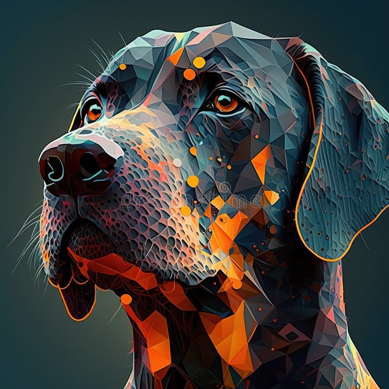 Dog in Algorithmic Art Style. Generative AI Stock Illustration ... Dog in Algorithmic Art Style. Generative AI Stock Illustration ...